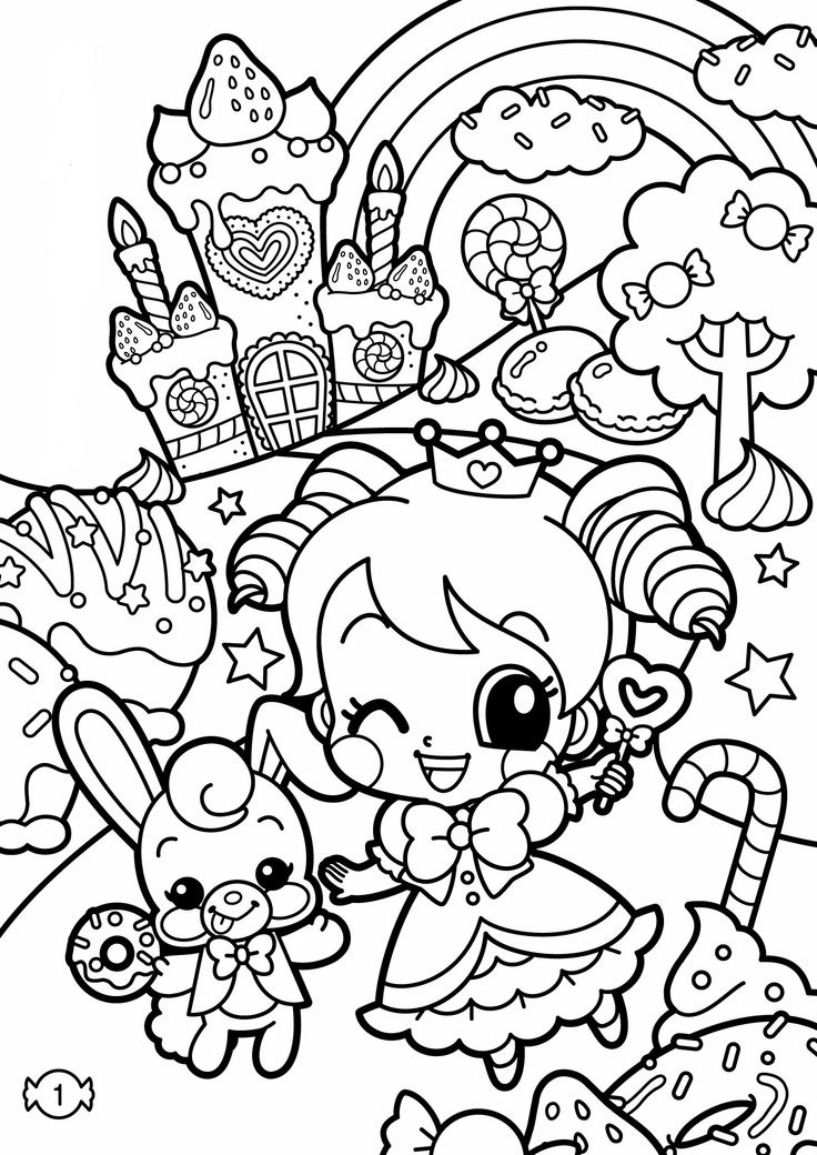 Princesas Kawaii desenhos para colorir imprimir e pintar - Desenhos ...